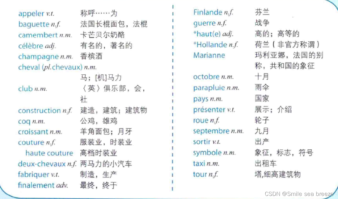 你好，法语！A1单词背诵汇总_你好法语a1单词-CSDN博客