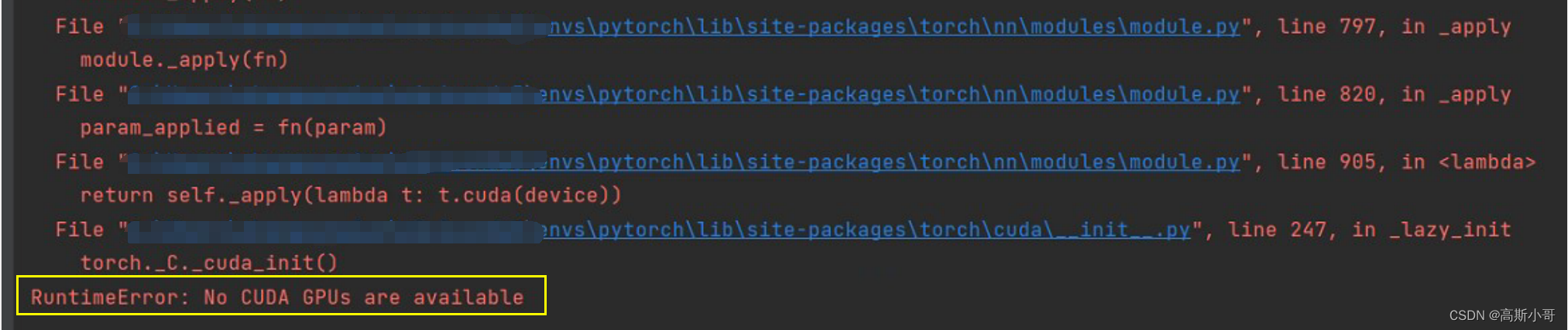 已解决RuntimeError: No CUDA GPUs are available-CSDN博客