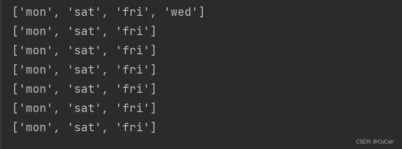 列表中元素的删除（经典例题--六种解法）_python 已知列表list1 = ['mon','sun','sat','fri','thu',-CSDN博客