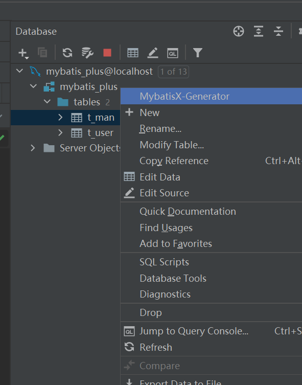 MybatisPlus学习之MyBatisX插件比代码生成器还好用的哦_mybatisplusx-CSDN博客
