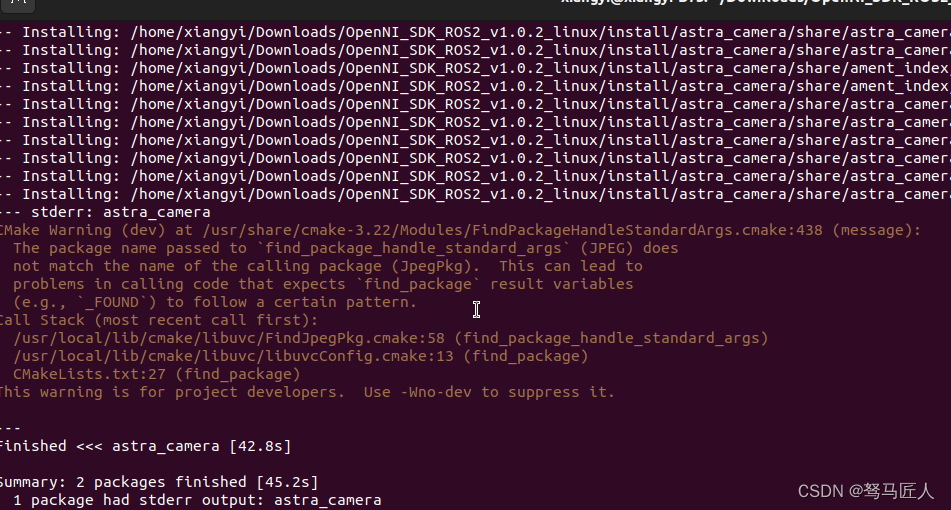 OpenNI2 SDK for ROS2奥比中光深度摄像头驱动安装配置_openni驱动配置-CSDN博客