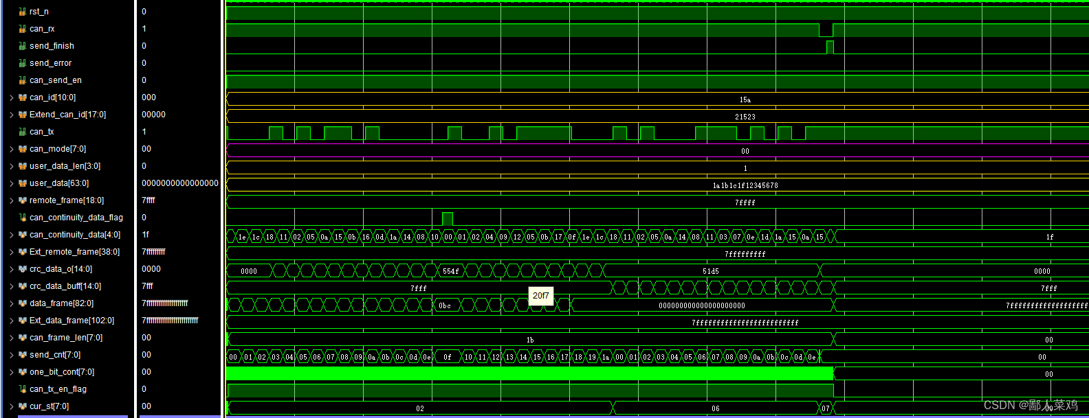 Fpga Verilog 控制can接收发送数据帧（标准扩展），遥控帧（标准扩展）修改 Can Fpga Csdn博客