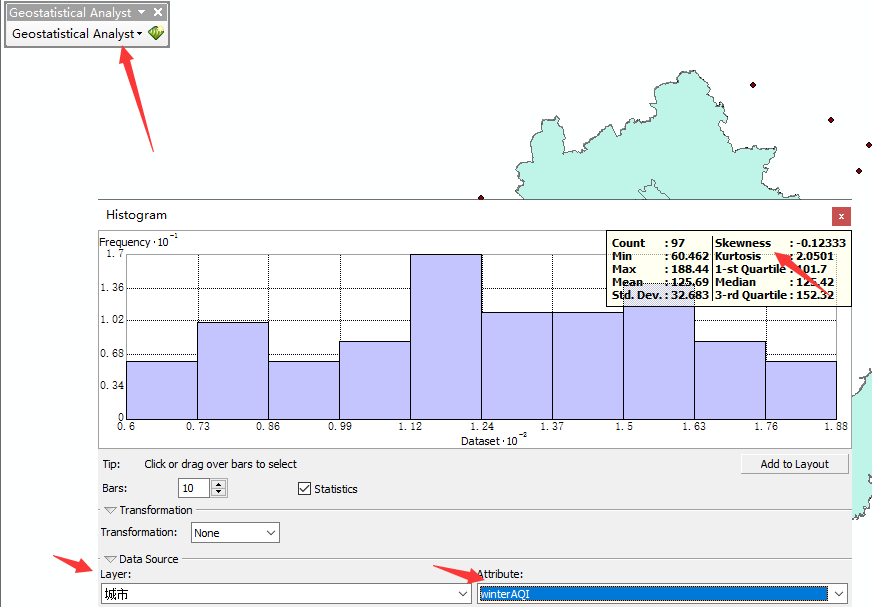 ArcGIS Geostatistical analyst （地统计分析）检查数据情况-CSDN博客
