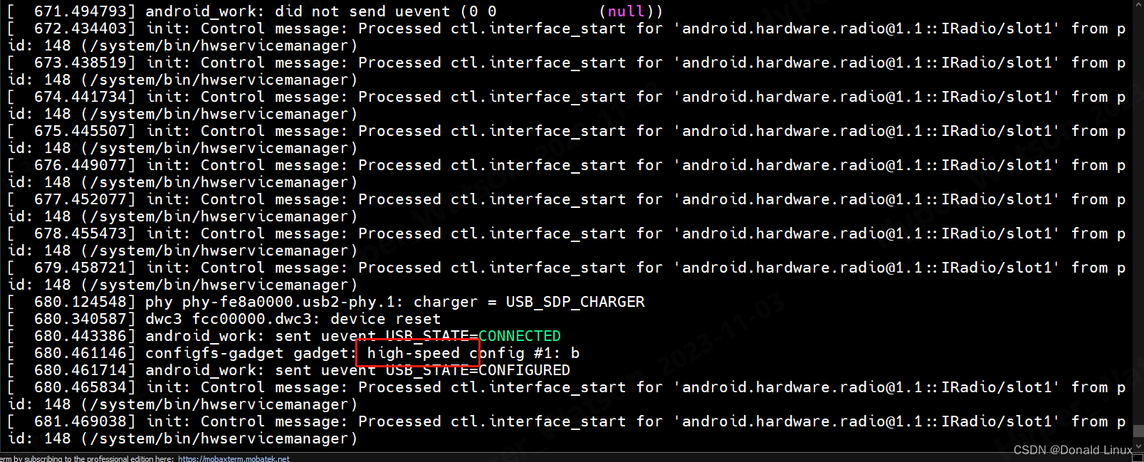 2023-11-03 android linux 如何从log信息查看接入的usb设备是usb3.0 还是usb2.0，log 会有super-speed 、high-speed子样 ...
