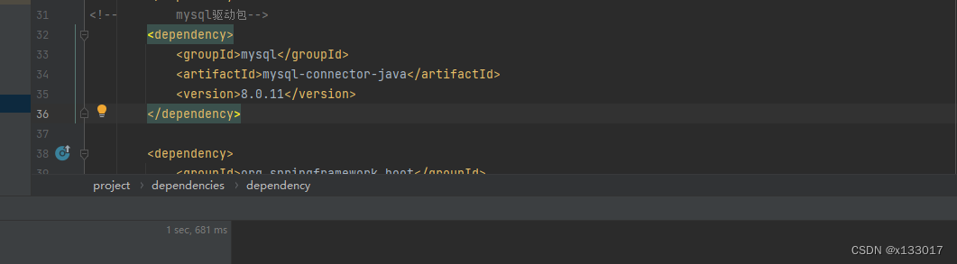 出现以上报错：Could not find artifact mysql:mysql-connector-java:pom:8.0.35 in alimaven_mysql-connector ...