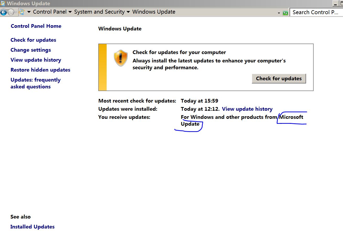 win7系统启用microsoft update. 2021-11-18_set servicemanager = createobject ...