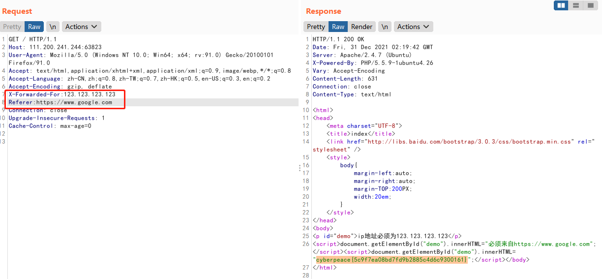 【攻防世界】xff_referer伪造_xff请求头伪造 命令执行-CSDN博客