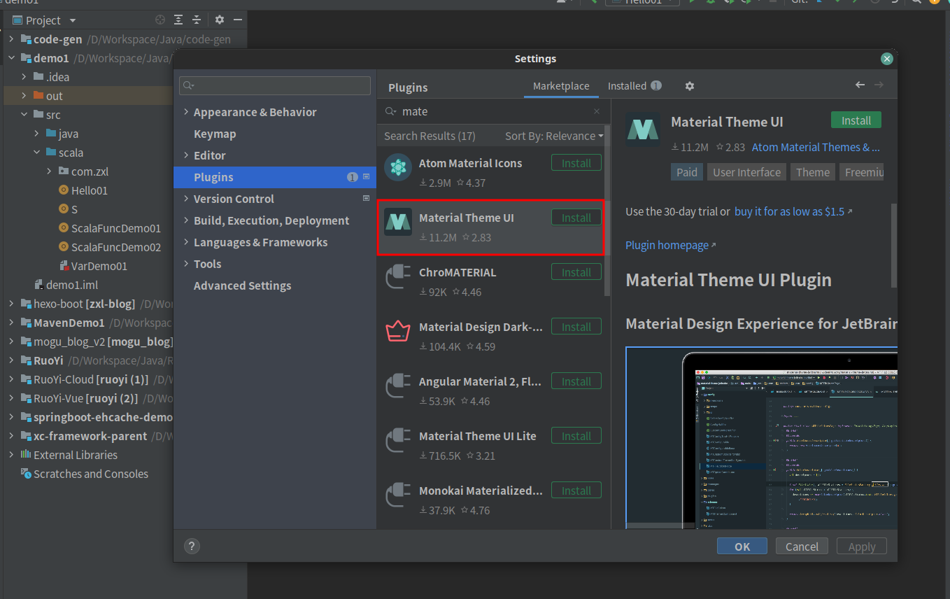 idea系列主题推荐：material theme ui（Dracula）_idea 德古拉主题设置-CSDN博客