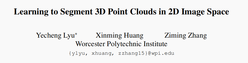 Learning to Segment 3D Point Clouds in 2D Image Space（CVPR2020）论文分析_将3d ...