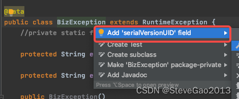 java idea 自动生成 serialVersionUID_生成serialversionuid插件-CSDN博客