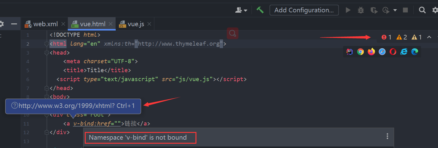 idea使用Vue没有提示，用v-bind,v-on报错_v-bind报错-CSDN博客