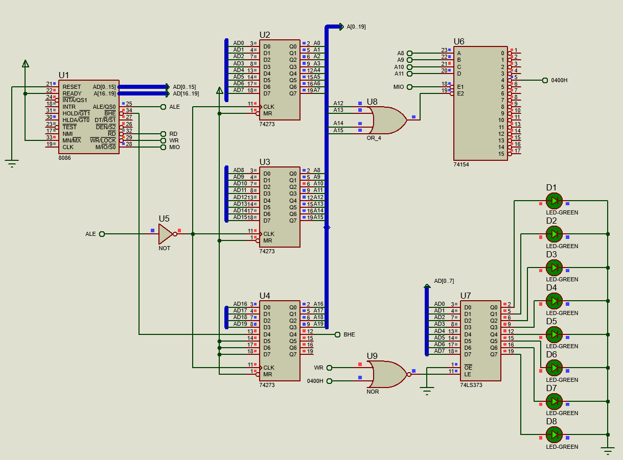 【Proteus仿真8086】简单IO接口实验——无条件传输和查询方式_proteus仿真8086一个开关控制八个灯同时亮灭-CSDN博客
