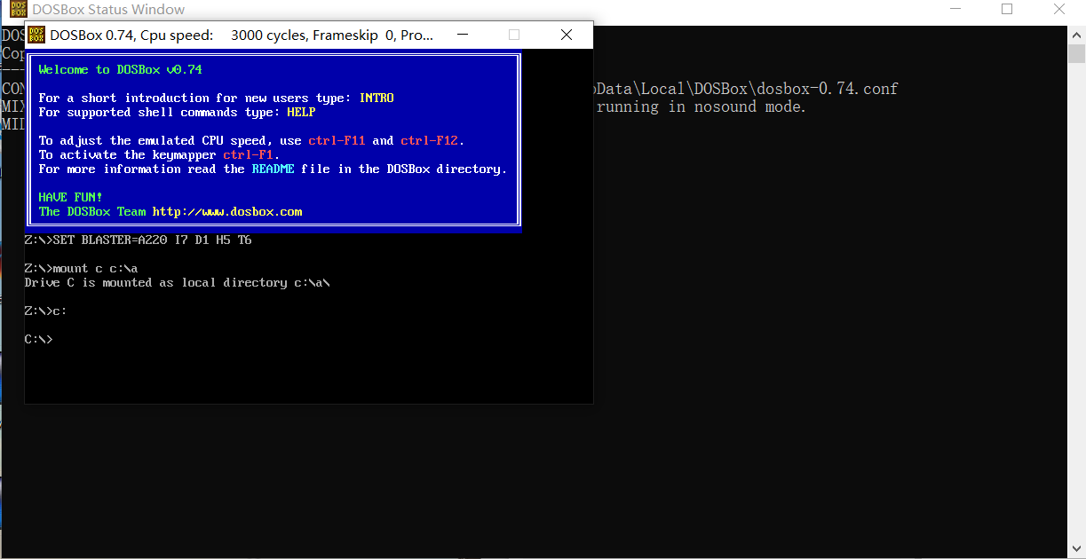 DOSBox的安装及使用_dosbox mount-CSDN博客