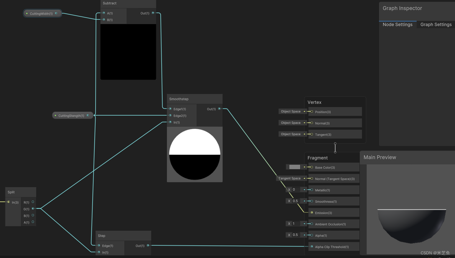 ShaderGraph简单切割效果_shadergraph 裁剪-CSDN博客