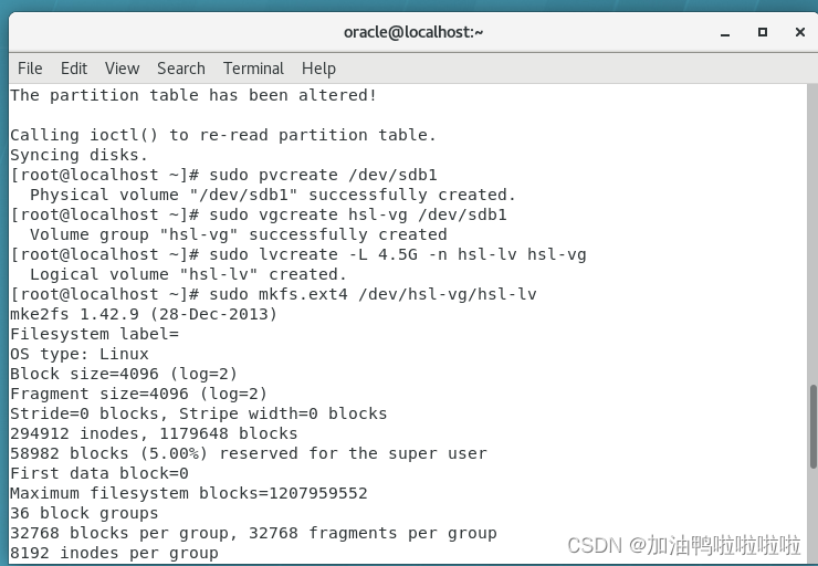 在自己的虚拟机上创建一个/hsl 虚拟机新添加一块5G的盘,创建lv挂载/hsl目录，并扩容5G_在虚拟机上增加一块5g硬盘,对磁盘进行分区并 ...
