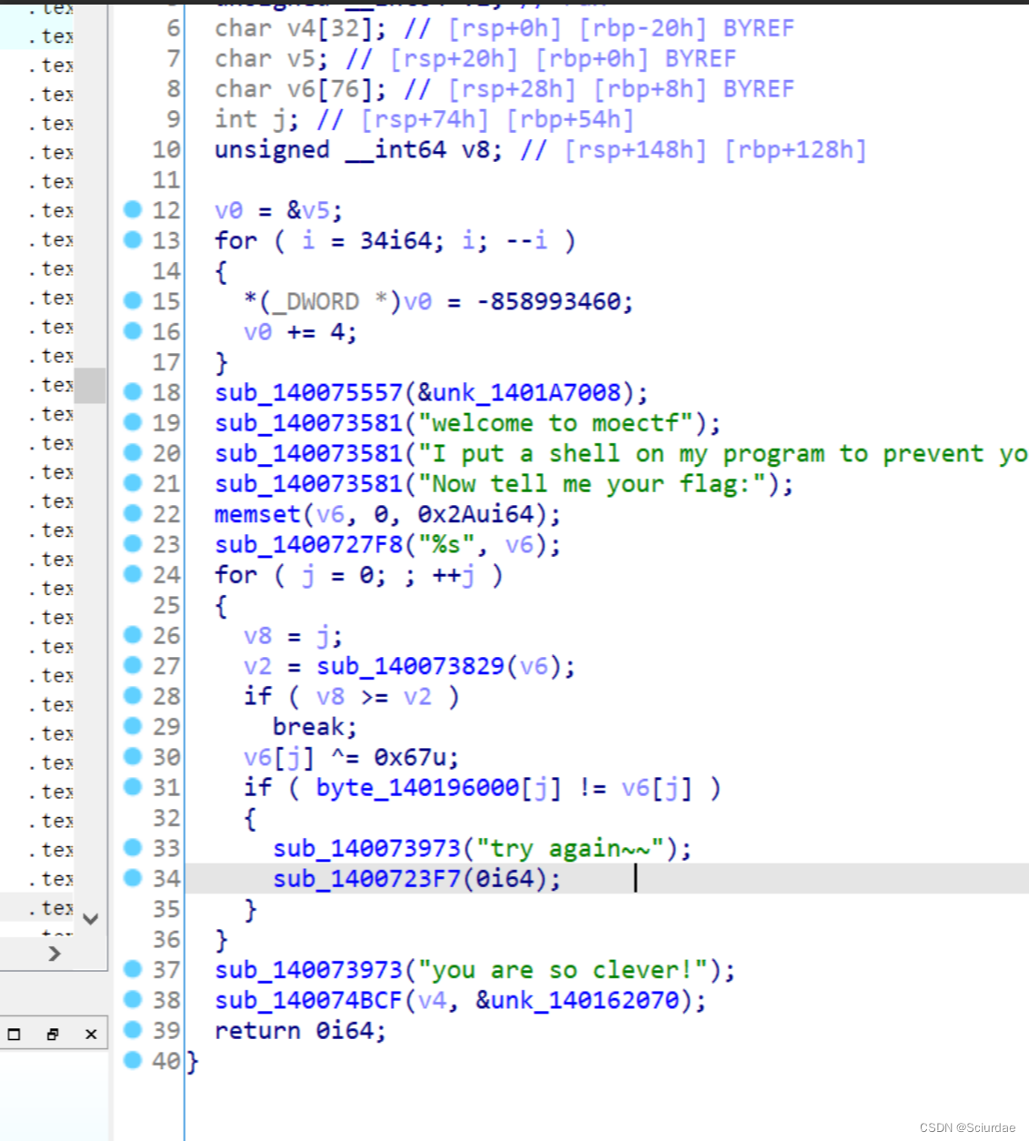 MoeCTF_2023新生赛 Reverse题解WP【详解】-（学习记录）‘‘-CSDN博客