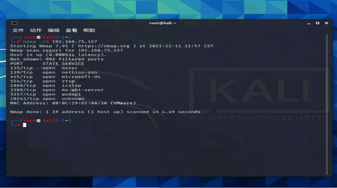 网安实训（七）| 利用 nmap 进行网络嗅探和扫描_nmap syn扫描-CSDN博客