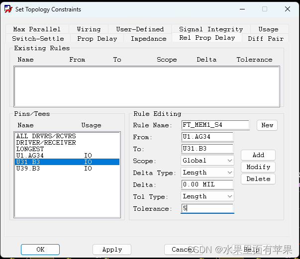 08 Allegro Ddr数据等长快速设置pin Pairallegro等长规则设置里的pin Pair项设置 Csdn博客