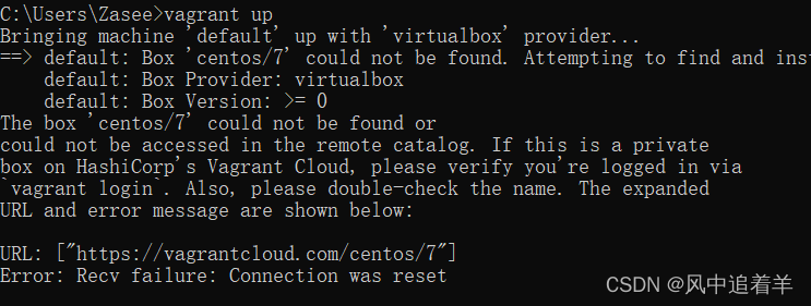 vagrant up Error: Recv failure: Connection was reset-CSDN博客