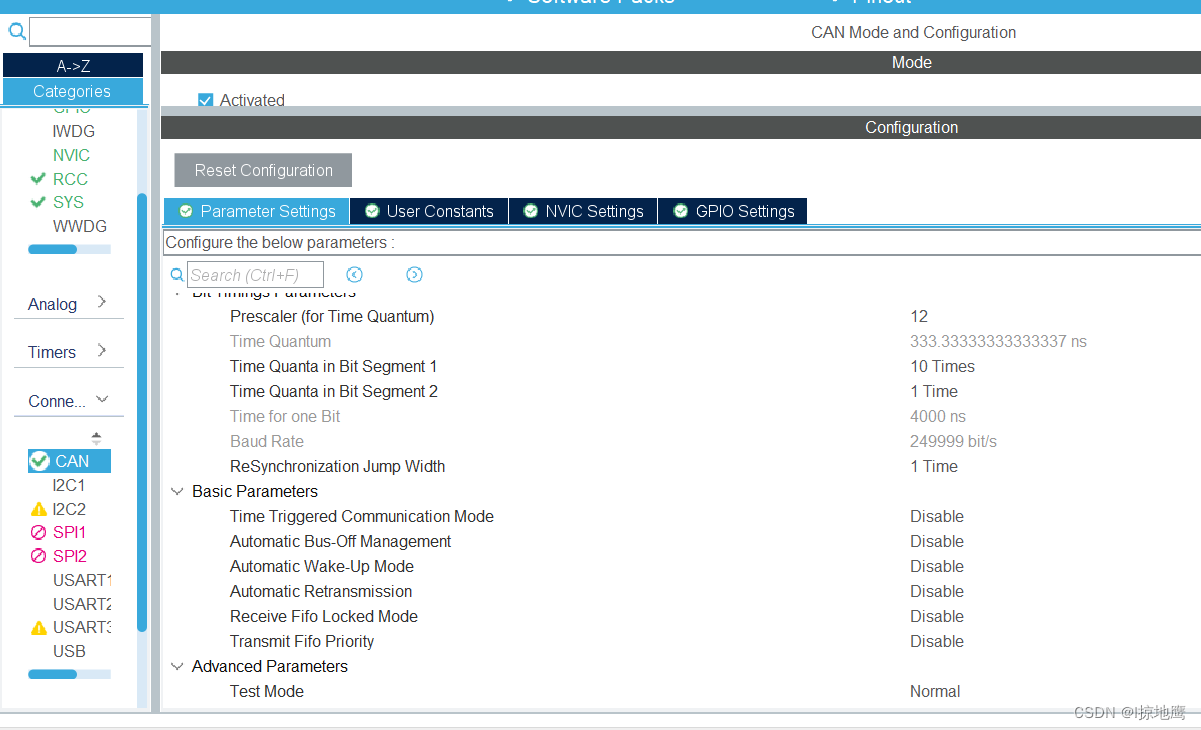CubeIDE配置CAN通信_cubeide can通信程序-CSDN博客