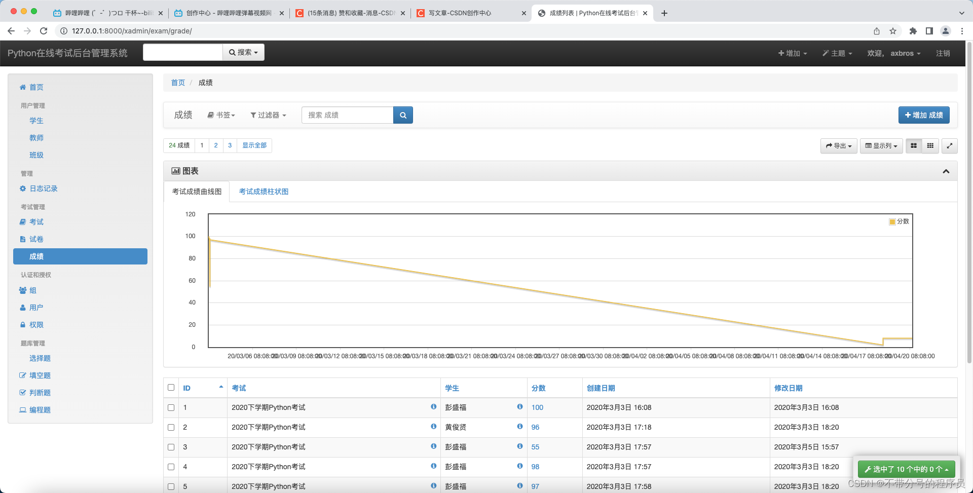 挑战全网在线考试系统(前后端分离vue3django)vue3在线考试的系统 Csdn博客 6025
