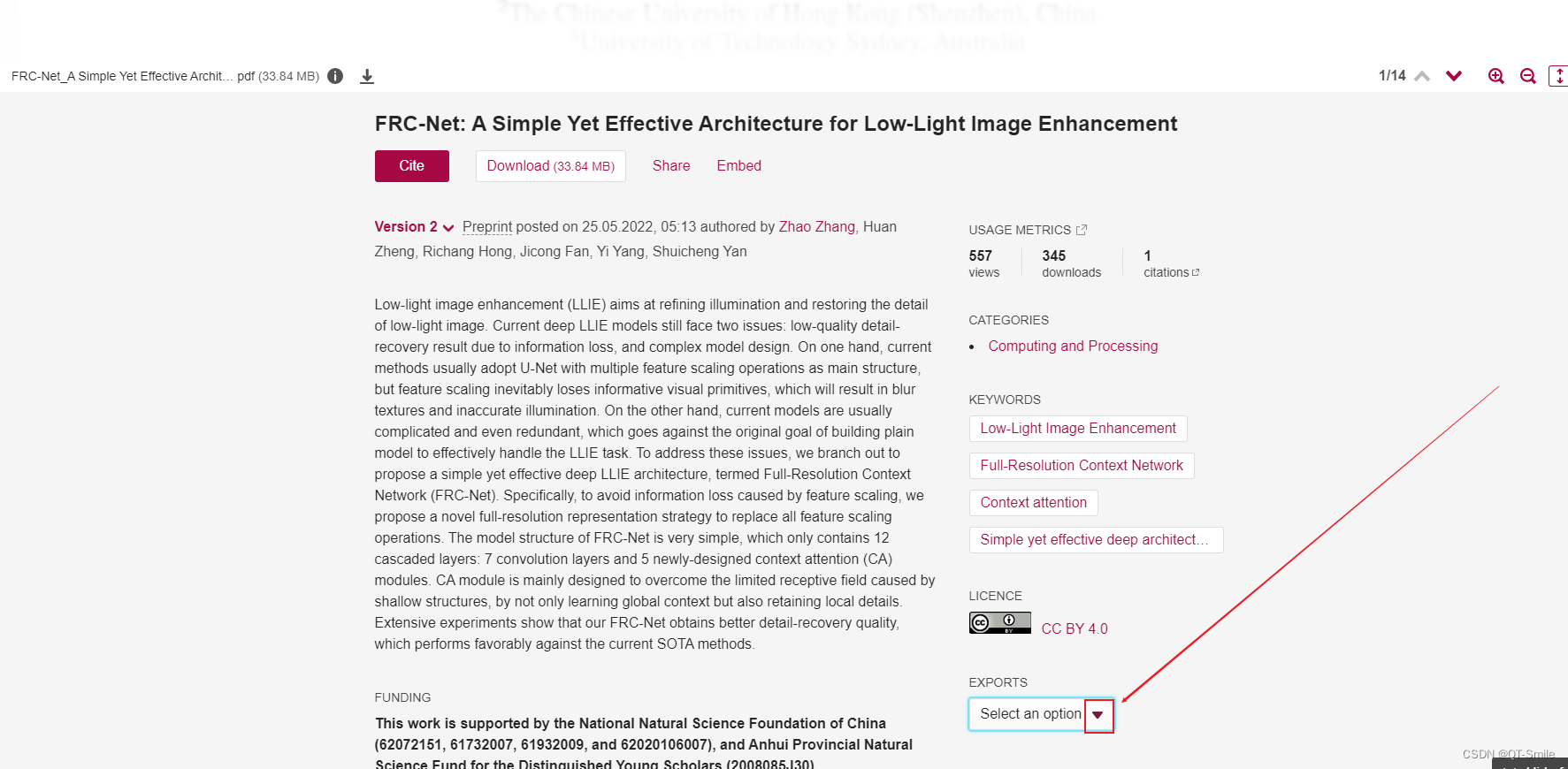 预印本的论文怎样导出Bib参考文献_arxiv怎么导出参考文献-CSDN博客