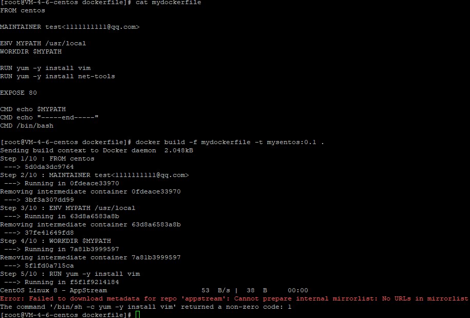 Error: Failed to download metadata for repo ‘appstream‘: Cannot prepare internal mirrorlist ...