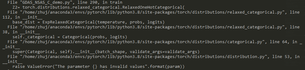 记录：运行pytorch时遇到的一些报错_valueerror: the parameter probs has invalid values-CSDN博客