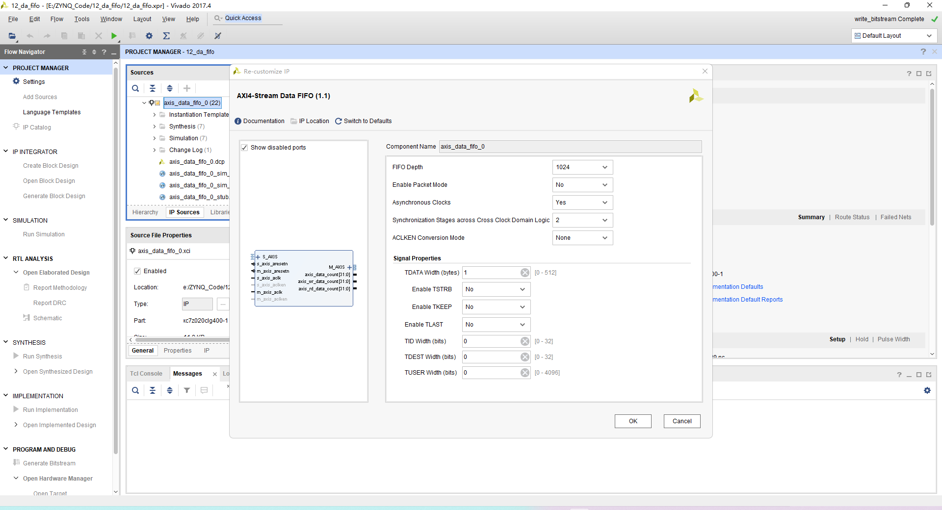 【ZYNQ】从入门到秃头11 DAC FIFO实验（AXI-stream FIFO IP核配置）_zynq axi stream-CSDN博客