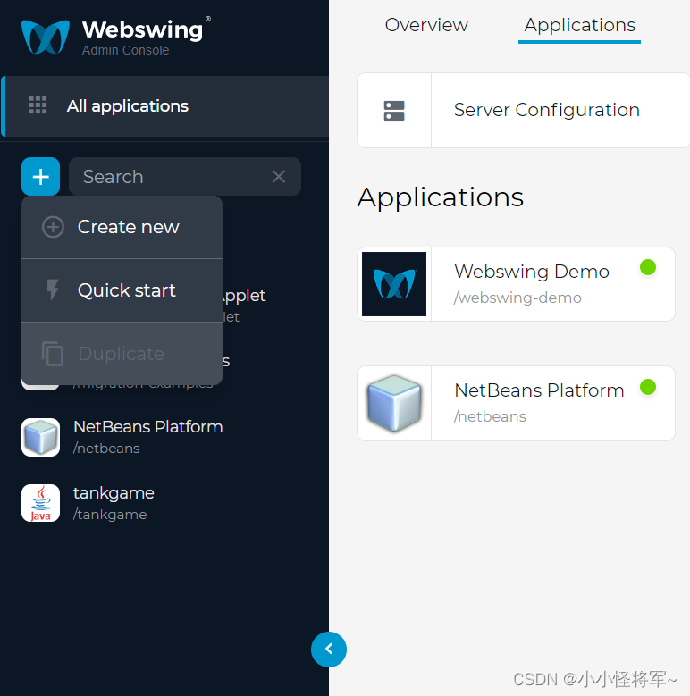利用Webswing在浏览器中运行基于Swing的Java应用程序的Web服务器。_移植swing awt程序到web-CSDN博客