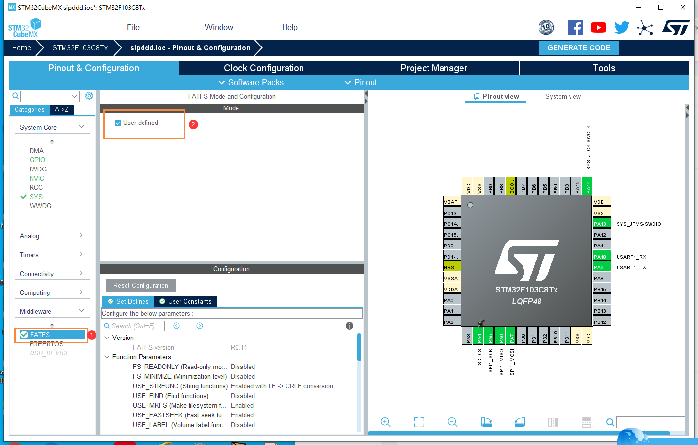 STM32F103 在 FatFs 模式下对 SD 卡的数据读取_stm32f103rct6通过fatfs读写sd卡-CSDN博客
