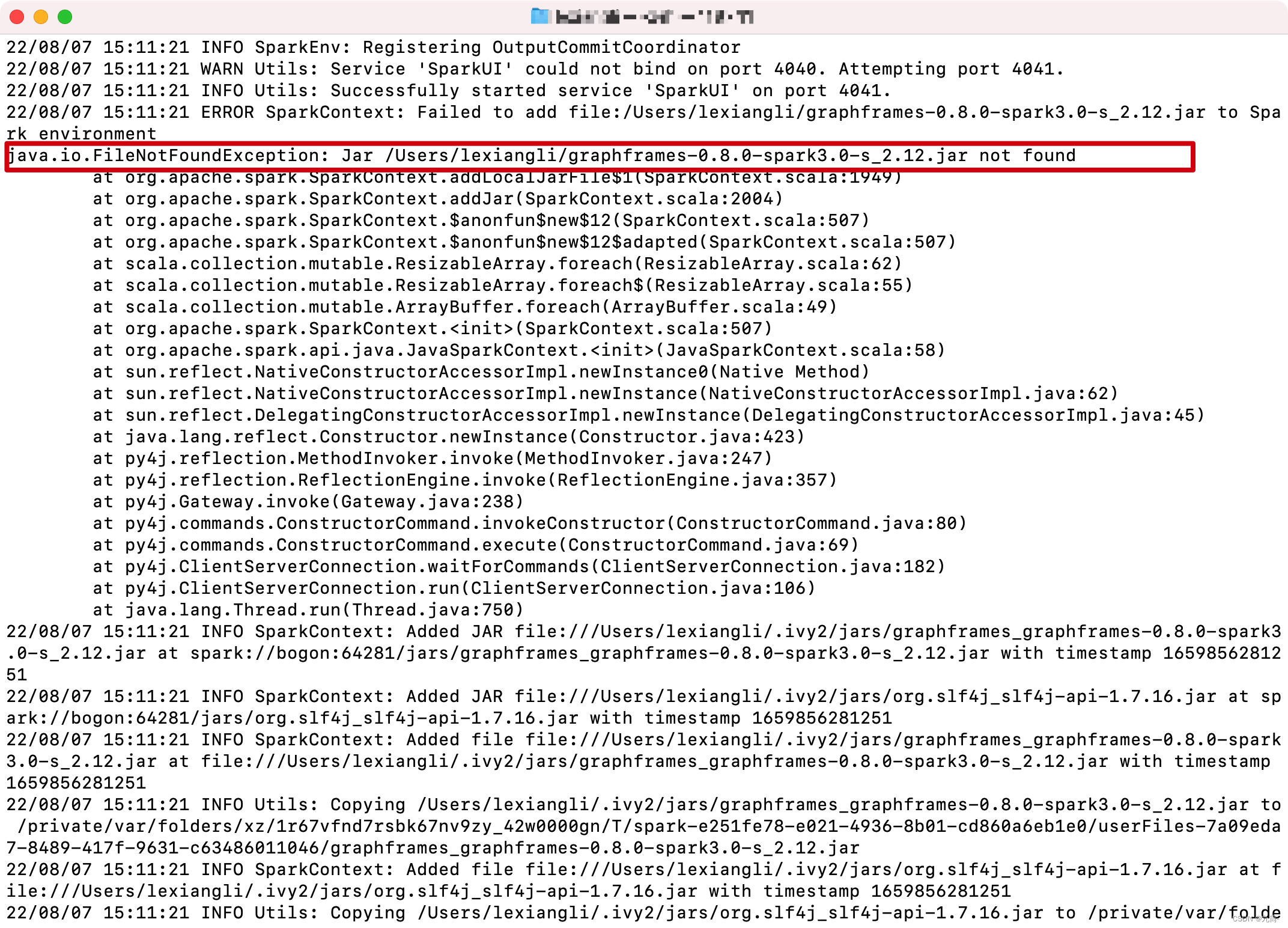 解决pyspark环境下graphframes报错问题graphframes版本问题 Csdn博客 8076