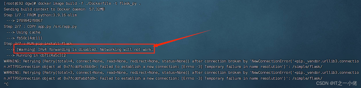 [Warning] IPv4 forwarding is disabled. Networking will not work._---> [warning] ipv4 forwarding ...