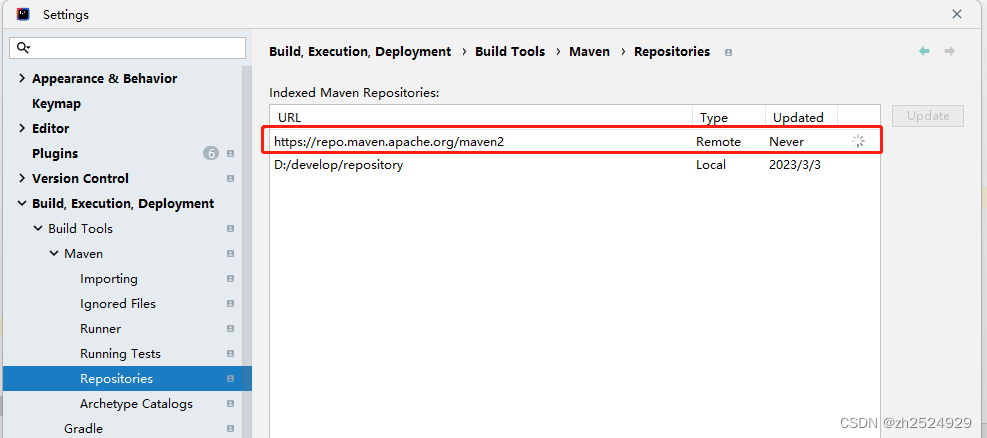 idea的maven设置nexus私服repositories update 出现 error ，拉不下来私服包问题_maven配置中respositories updated栏error ...
