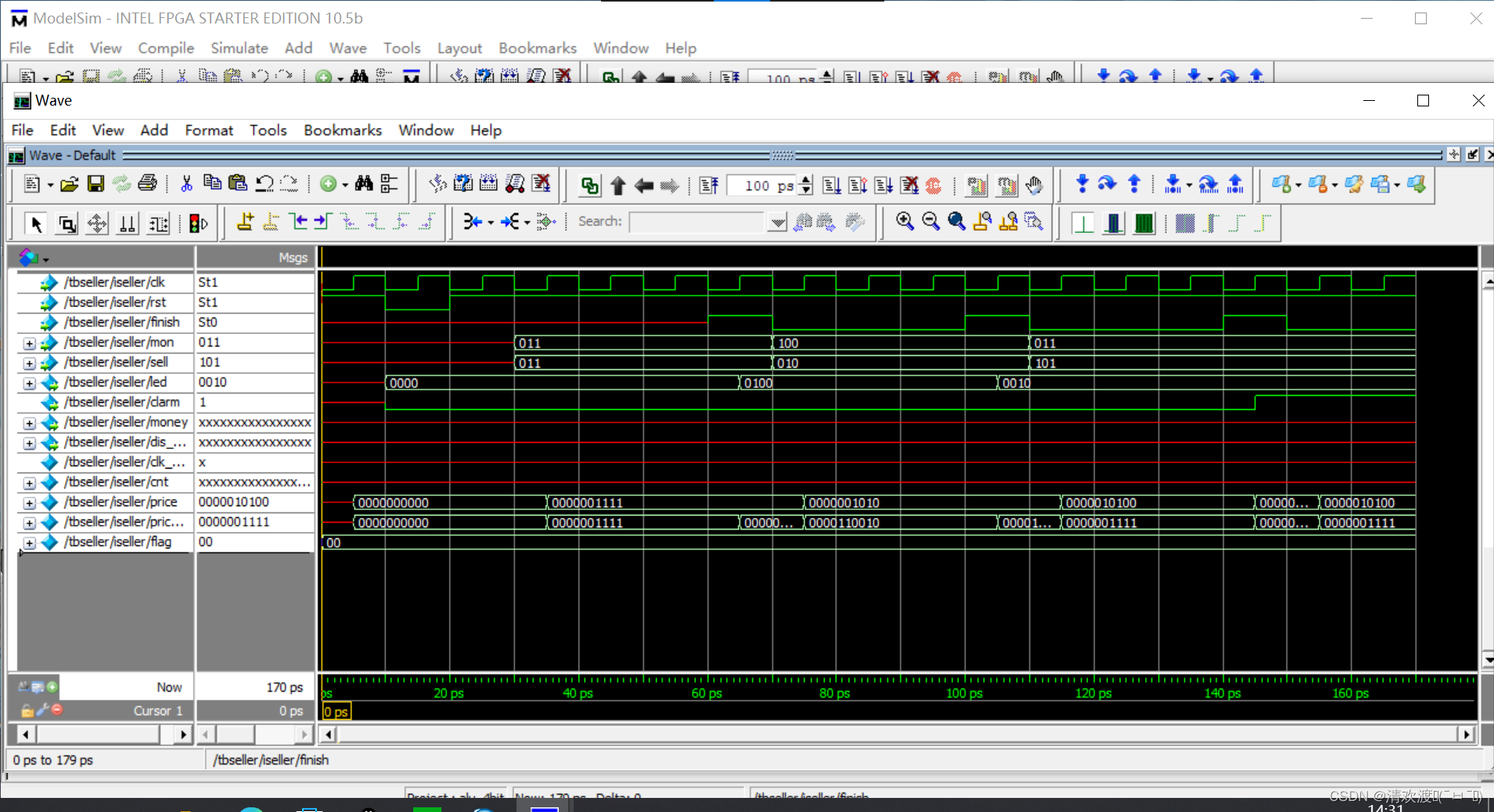 数电Modelsim,Quartus仿真实验_quarters 仿真-CSDN博客