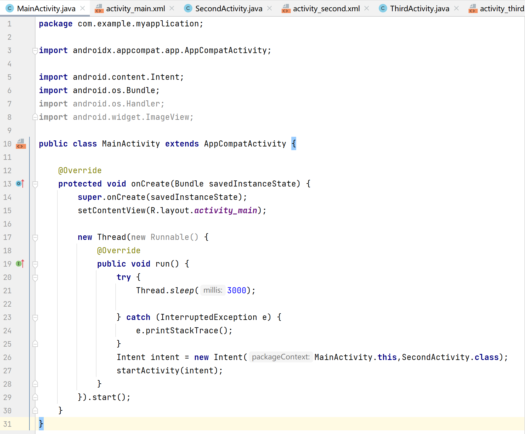 Android studio开发一：三个页面简单实现QQ登录界面的延时跳转_androidqq登录界面三个页面-CSDN博客