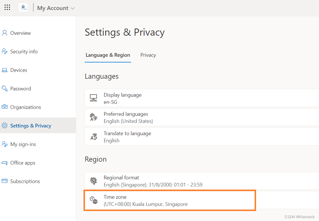 Microsoft 365 account time Zone office 365 CSDN 