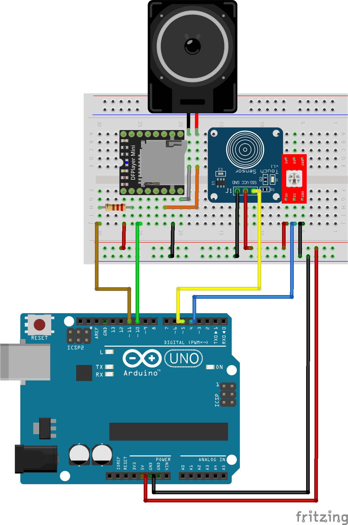 Fritzing软件绘制Arduino面包板接线图传感器模块库文件218-CSDN博客