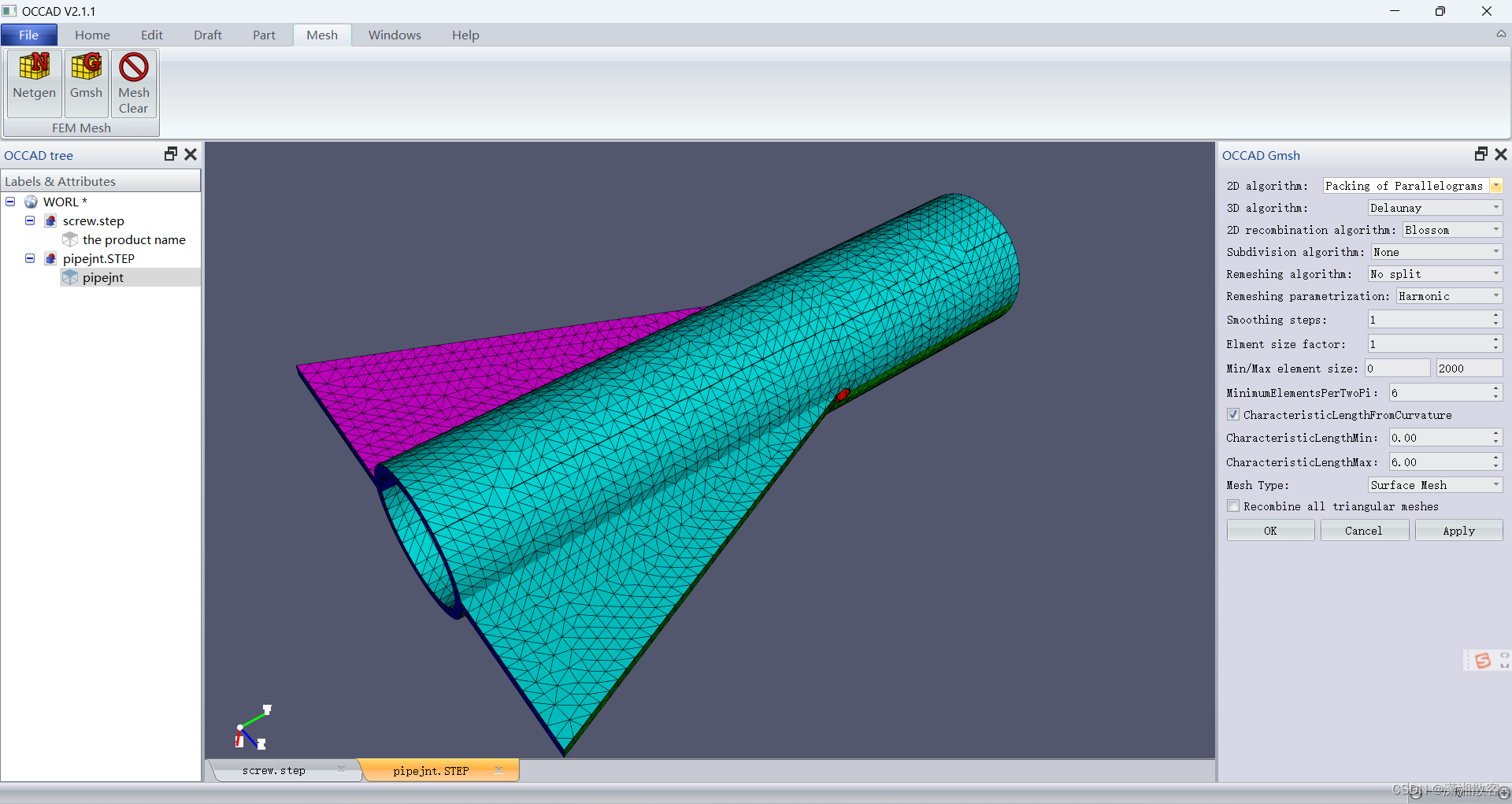 基于OCC与OSG的CAD平台构建值gmsh划分效果测试_occ曲线转osg-CSDN博客