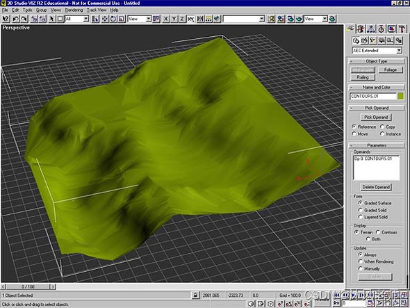 如何使用3DVIZ（或3DMAX）创建地形对象？_3dsmax根据环状线怎么构造地形-CSDN博客