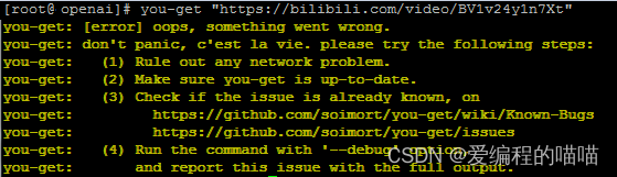 you-get出现[error] oops, something went wrong.解决方案_you-get: [error] oops, something went wrong.-CSDN博客