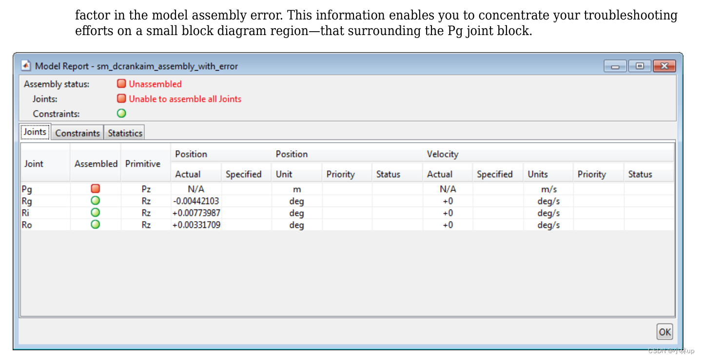 simscape报错：Simulink Simscape Muiltibody *** Model not assembled: position..._*** model not ...