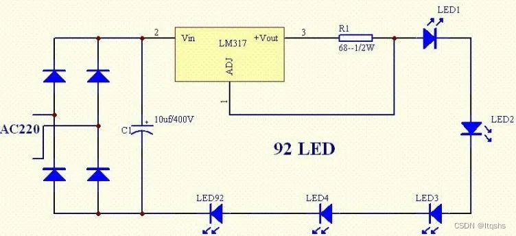 利用LM317的LED恒流源电路图_lm317恒流-CSDN博客