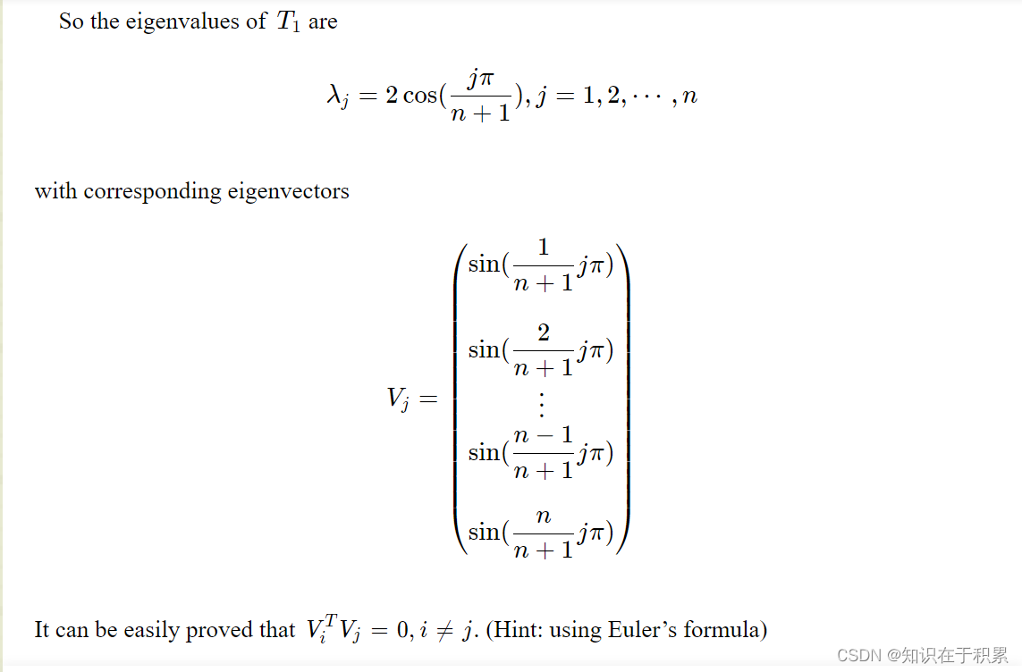 The Eigenvalues and Eigenvectors of Tridiagonal Toeplitz Matrix-三对角_the eigenvalues of ...