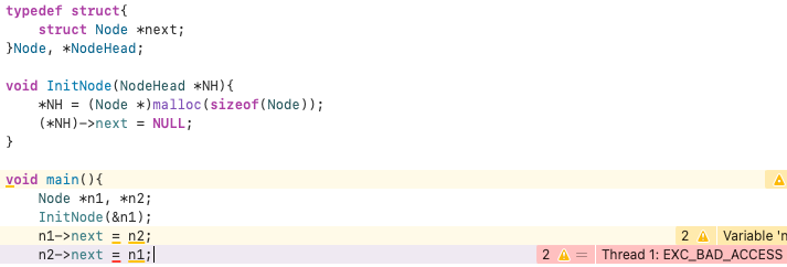 (C/C++) ERROR: Thread 1: EXC_BAD_ACCESS (code=2, address=0x....)-CSDN博客
