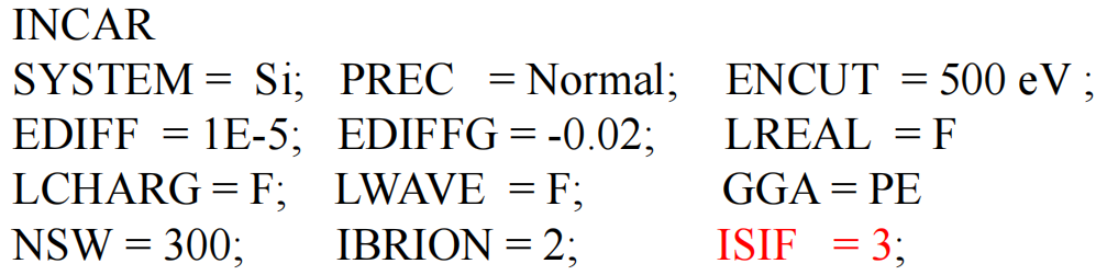 VASP结构优化_vasp isif-CSDN博客