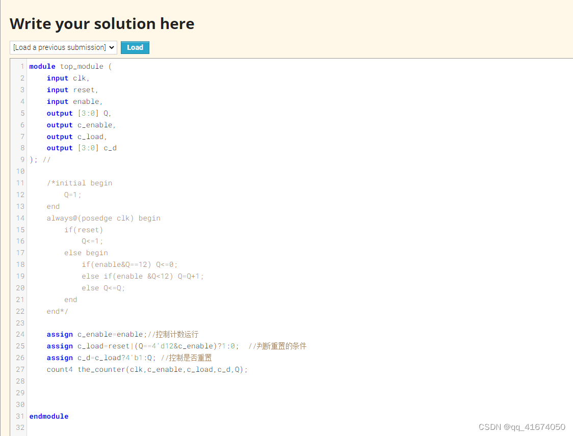 Exams/ece241 2014 q7a 用给定的4位二进制计数器设计1-12计数器-CSDN博客