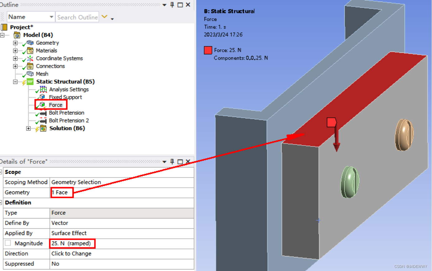 ANSYS-螺钉弯曲分析_ansys弯曲应力分析-CSDN博客