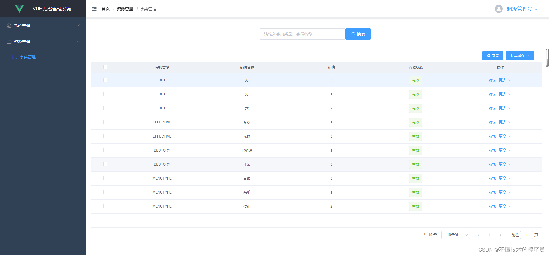 springboot2.x+security+vue2.x后台管理框架---字典管理（四）_后台管理系统的字典管理-CSDN博客